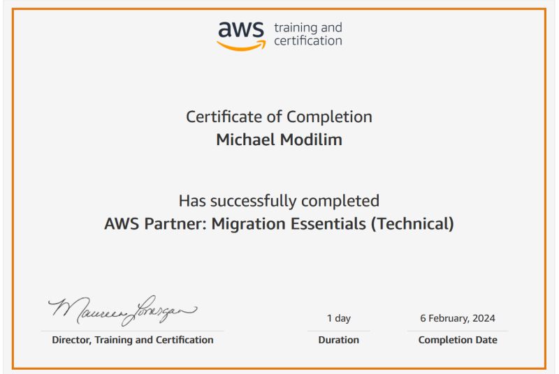 Michael Modilim on LinkedIn: #awstraining #solutionarchitect Michael Modilim on LinkedIn: #awstraining #solutionarchitect