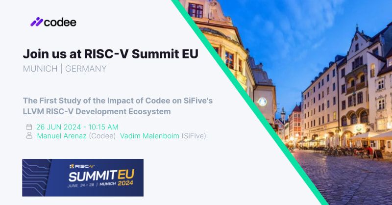 Codee on LinkedIn: Codee at RISC-V Summit Europe 2024 in Munich - Codee Codee on LinkedIn: Codee at RISC-V Summit Europe 2024 in Munich - Codee
