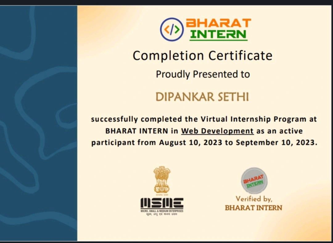 Dipankar Sethi on LinkedIn: #internshipcompletion #newbeginnings #gratitude Dipankar Sethi on LinkedIn: #internshipcompletion #newbeginnings #gratitude