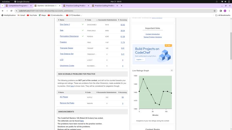 Adarsh raj srivastwa on LinkedIn: #starters126 #codechef #starter126 # ... Adarsh raj srivastwa on LinkedIn: #starters126 #codechef #starter126 # ...