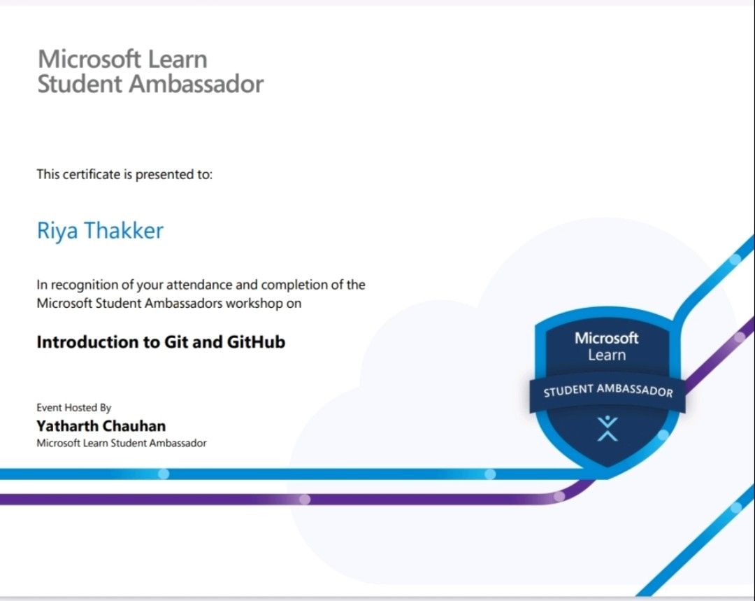 RIYA THAKKER on LinkedIn: #mlsa #microsoftlearn #git #github # ... RIYA THAKKER on LinkedIn: #mlsa #microsoftlearn #git #github # ...