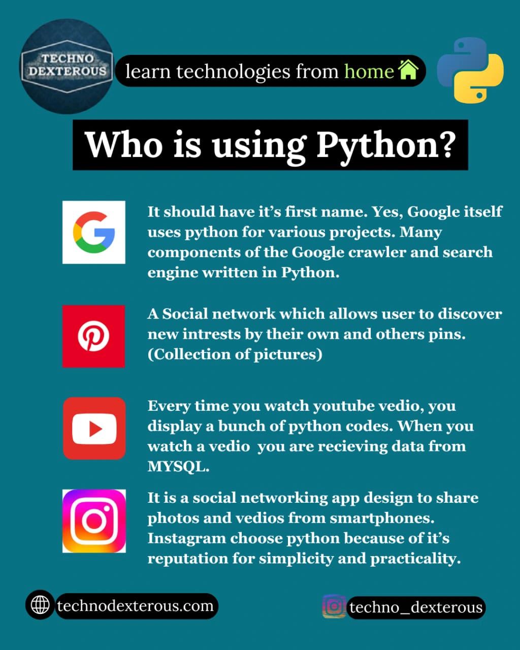 TechnoDexterous on LinkedIn: #python #tech #python2024 TechnoDexterous on LinkedIn: #python #tech #python2024