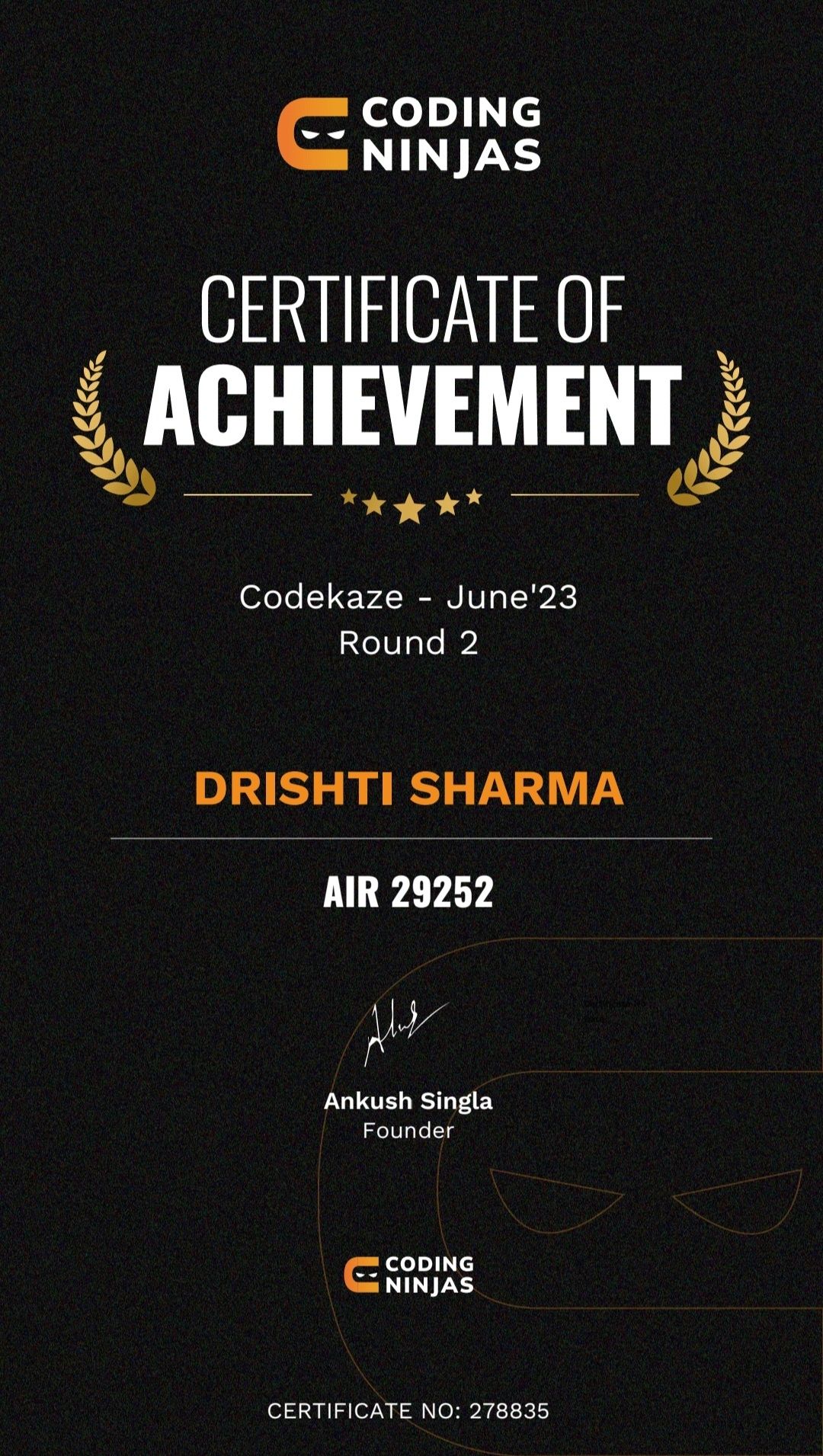 Drishti Sharma on LinkedIn: #codekaze #codingninjas Drishti Sharma on LinkedIn: #codekaze #codingninjas