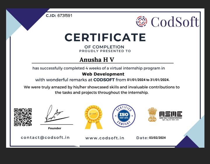 anusha v on LinkedIn: #codsoft #html #css #javascript # ... anusha v on LinkedIn: #codsoft #html #css #javascript # ...