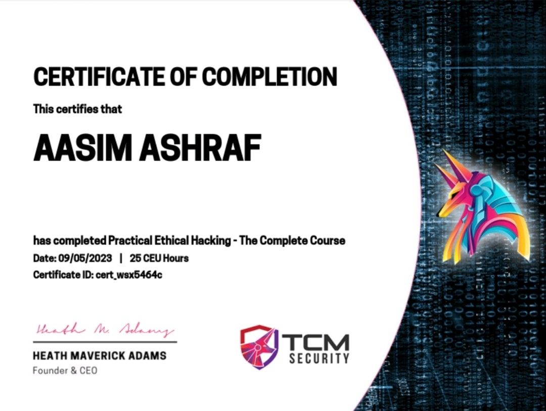 Aasim Bhat on LinkedIn: Finally Completed the Practical Ethical Hacking ... Aasim Bhat on LinkedIn: Finally Completed the Practical Ethical Hacking ...