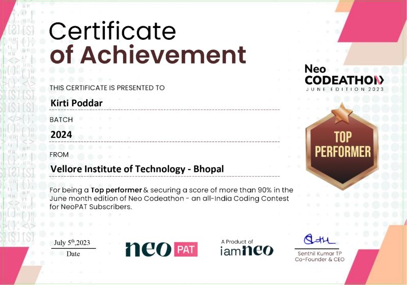 Kirti Poddar on LinkedIn: #connections #neopat #coding #hackathon Kirti Poddar on LinkedIn: #connections #neopat #coding #hackathon