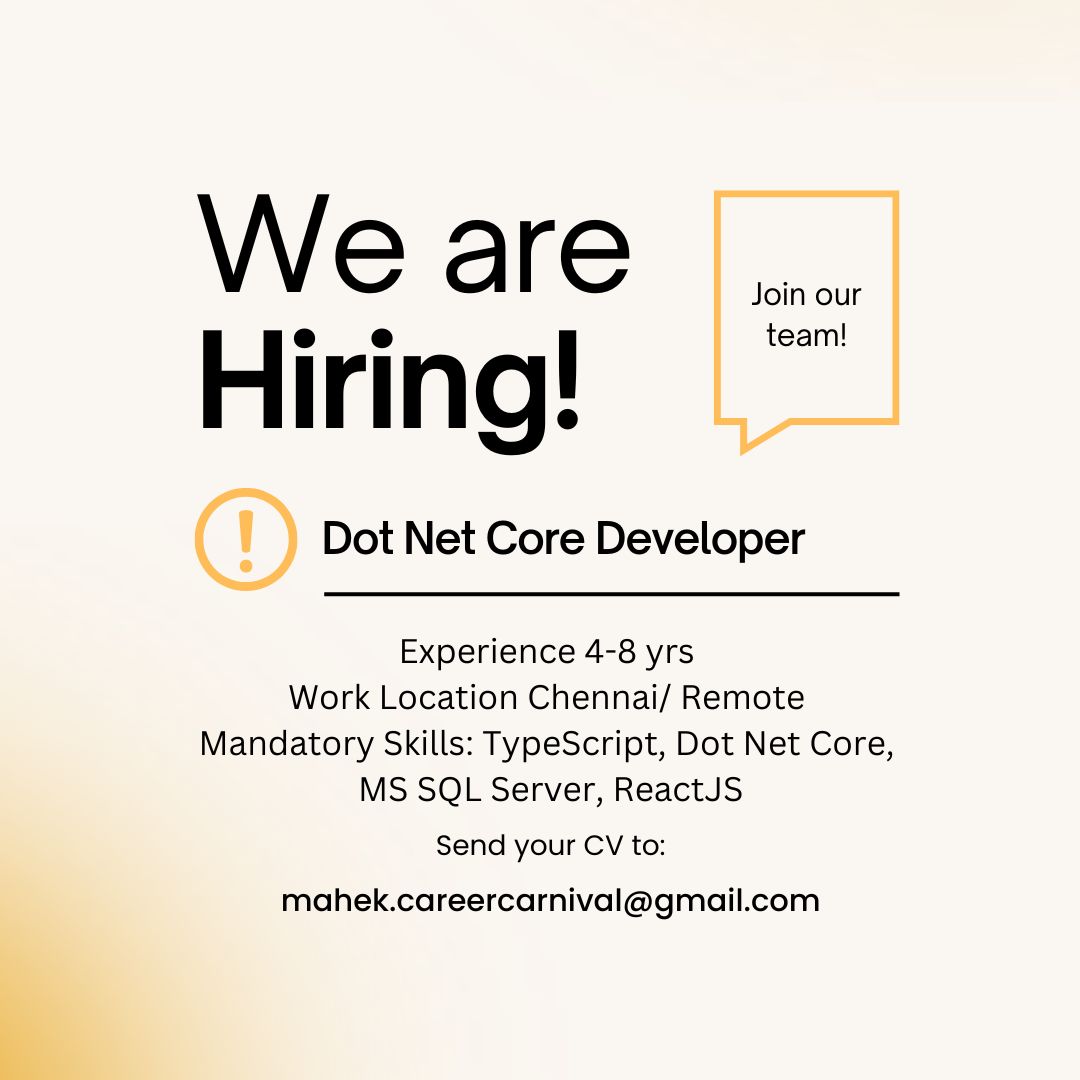 Mahek G. on LinkedIn: #hiring #dotnet #dotnetcore #netcore #dotnetdev # ... Mahek G. on LinkedIn: #hiring #dotnet #dotnetcore #netcore #dotnetdev # ...