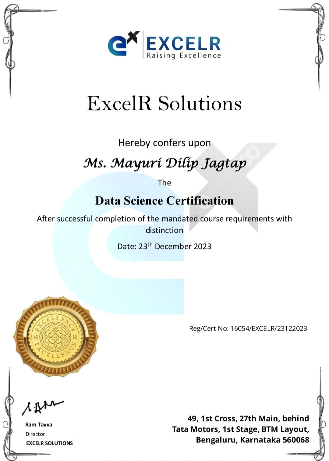 Completed Data Science program at Excelr raising excellence. Learned ... Completed Data Science program at Excelr raising excellence. Learned ...