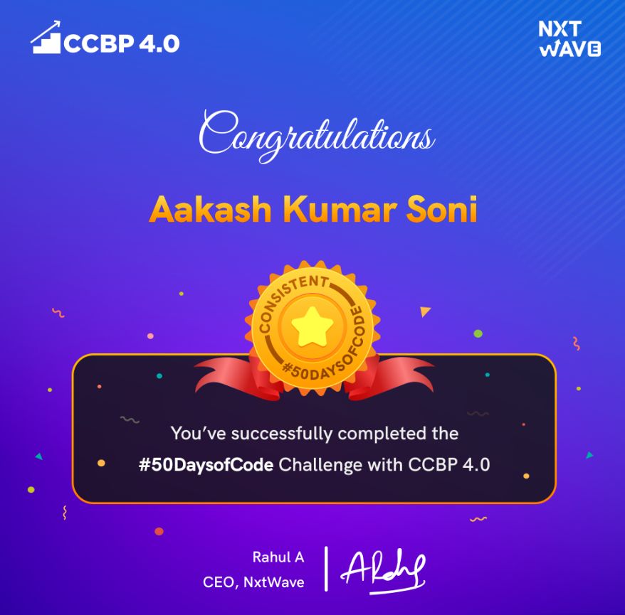 Aakash Soni on LinkedIn: #nxtwave #nxtwave #nxtwaveccbp #ccbp # ... Aakash Soni on LinkedIn: #nxtwave #nxtwave #nxtwaveccbp #ccbp # ...
