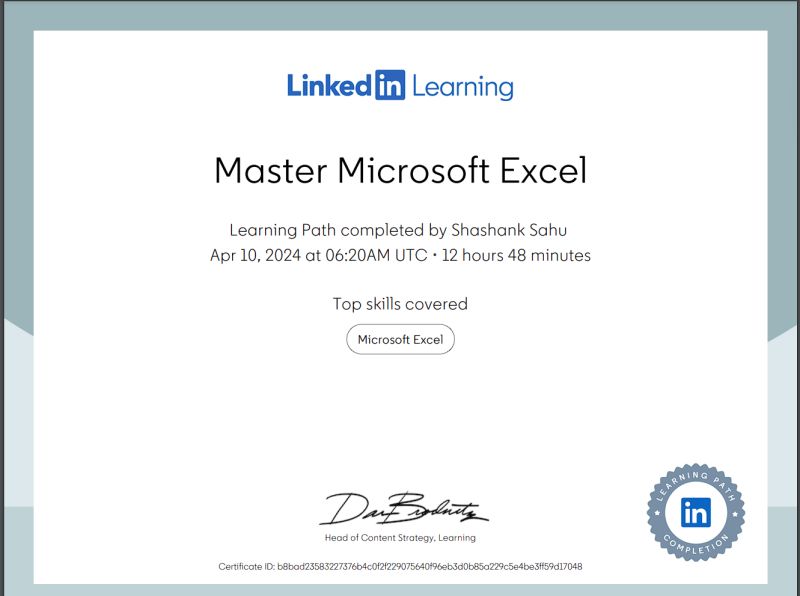 Shashank Sahu on LinkedIn: #excel #learning #productivity Shashank Sahu on LinkedIn: #excel #learning #productivity