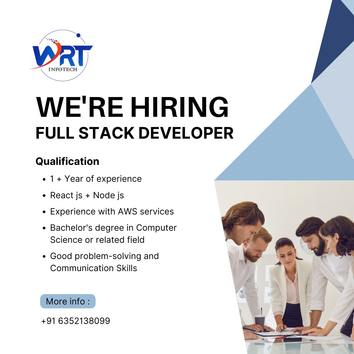 WRT Infotech on LinkedIn: #fullstackdeveloper #reactjs #nodejs # ... WRT Infotech on LinkedIn: #fullstackdeveloper #reactjs #nodejs # ...