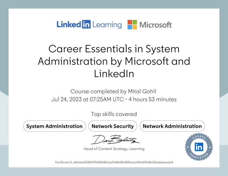 Mital Gohil on LinkedIn: Certificate of Completion Mital Gohil on LinkedIn: Certificate of Completion