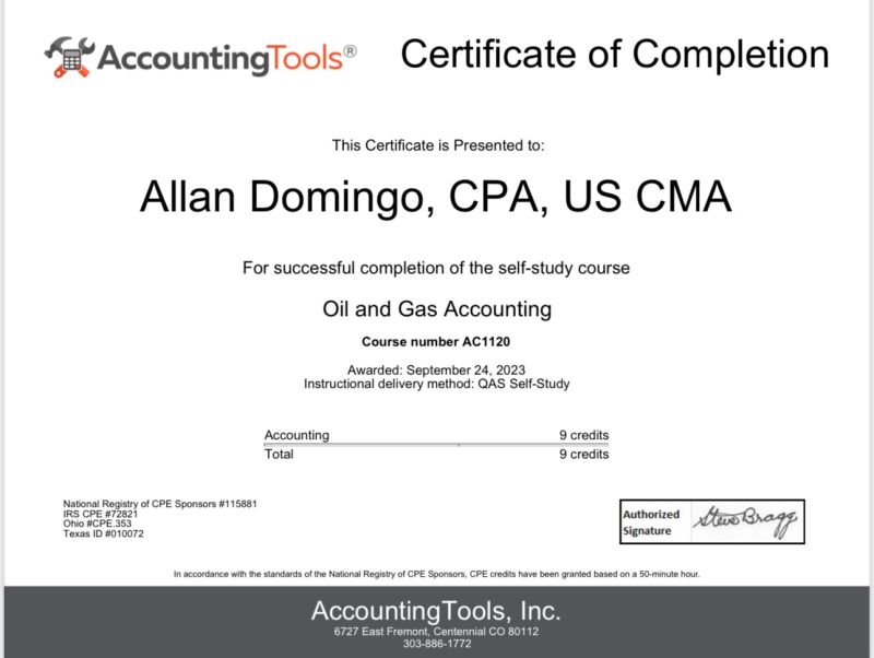 Allan Domingo, CPA, US CMA posted on LinkedIn Allan Domingo, CPA, US CMA posted on LinkedIn