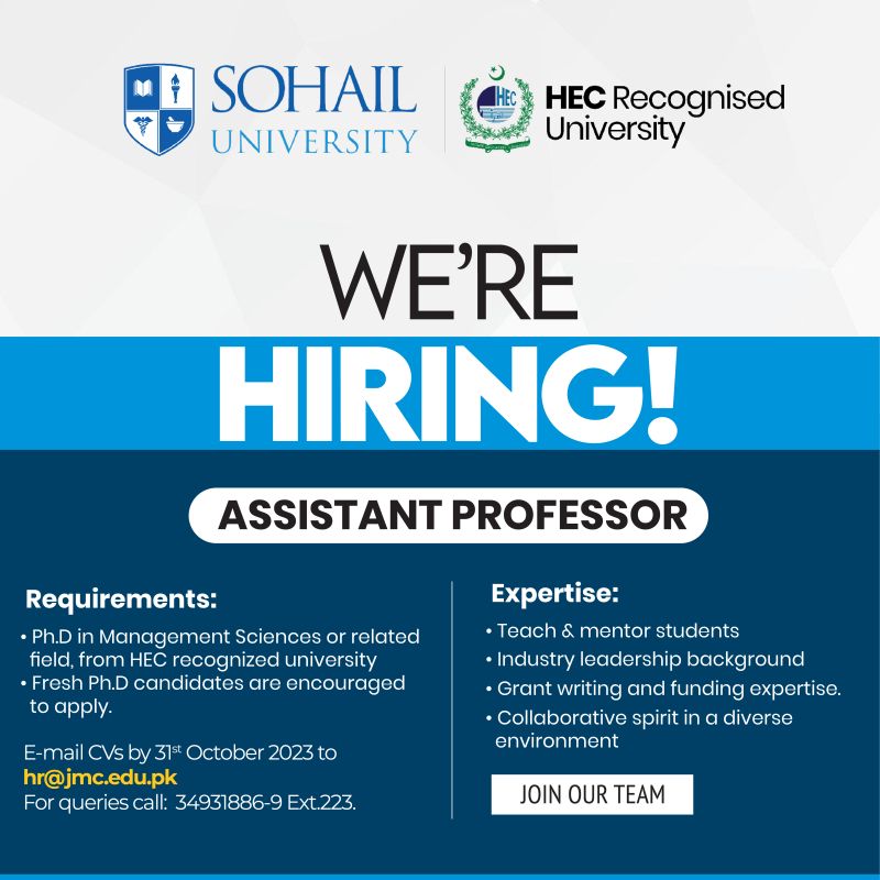 Sohail University on LinkedIn: #su #candidate #hiring #hiringpost # ... Sohail University on LinkedIn: #su #candidate #hiring #hiringpost # ...