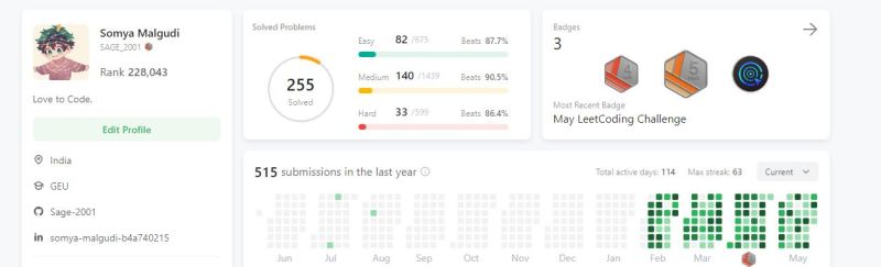 Somya Malgudi on LinkedIn: #leetcode #problemsolving #datastructures # ... Somya Malgudi on LinkedIn: #leetcode #problemsolving #datastructures # ...
