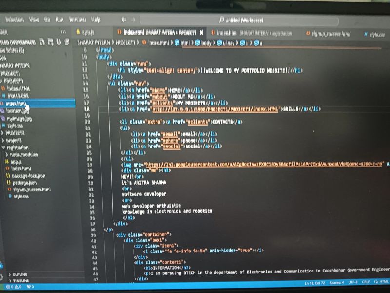 Aritra Sharma on LinkedIn: portfolio website for my Bharat Intern ... Aritra Sharma on LinkedIn: portfolio website for my Bharat Intern ...