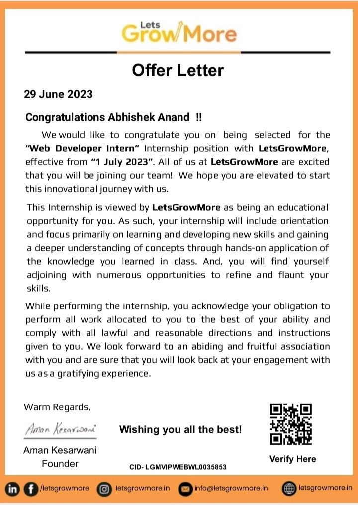 Abhishek Anand on LinkedIn: #connections #lgmvip #intern2023 # ... Abhishek Anand on LinkedIn: #connections #lgmvip #intern2023 # ...
