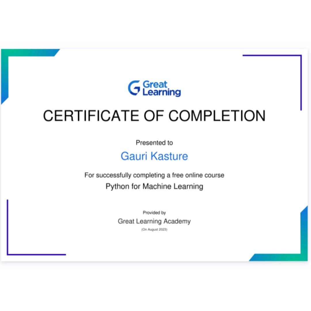 Gauri Kasture on LinkedIn: I have successfully cleared python for ... Gauri Kasture on LinkedIn: I have successfully cleared python for ...