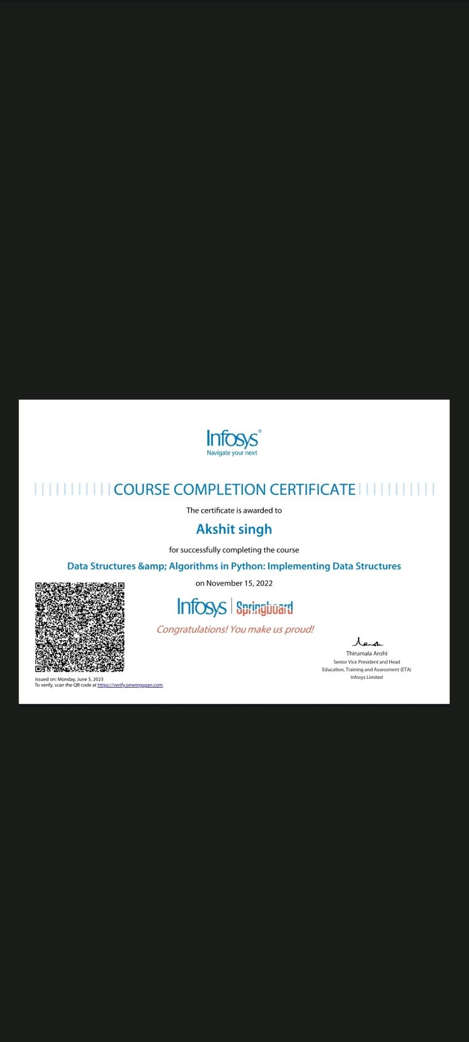 Akshit Singh on LinkedIn: #python #infosysspringboard #infosys # ... Akshit Singh on LinkedIn: #python #infosysspringboard #infosys # ...
