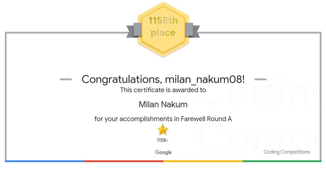 Milan Nakum on LinkedIn: #connections #google #codejam # ... Milan Nakum on LinkedIn: #connections #google #codejam # ...