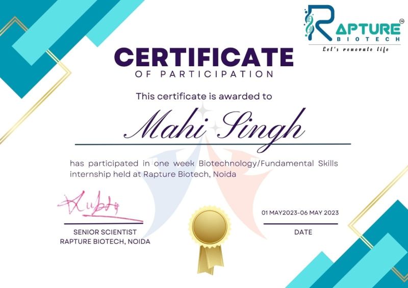 Mahi Singh on LinkedIn: #connections #internship #rapturebiotech Mahi Singh on LinkedIn: #connections #internship #rapturebiotech