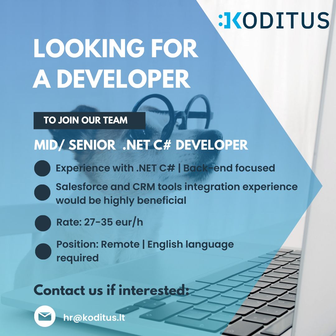 Koditus on LinkedIn: #dotnetdeveloper #opendotnetjobs #dotnetjobs Koditus on LinkedIn: #dotnetdeveloper #opendotnetjobs #dotnetjobs
