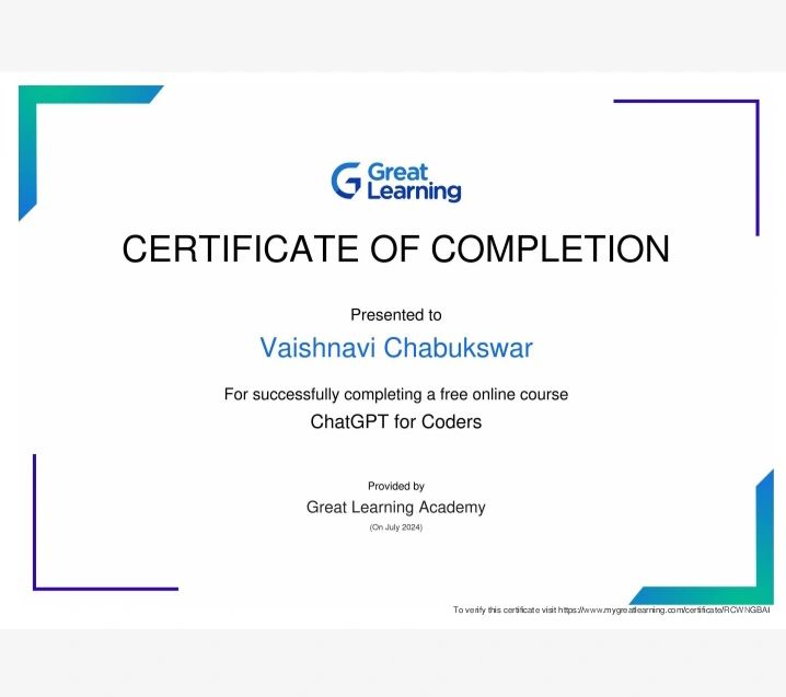 Vaishnavi Chabukswar on LinkedIn: #ai #techskills #coding # ... Vaishnavi Chabukswar on LinkedIn: #ai #techskills #coding # ...