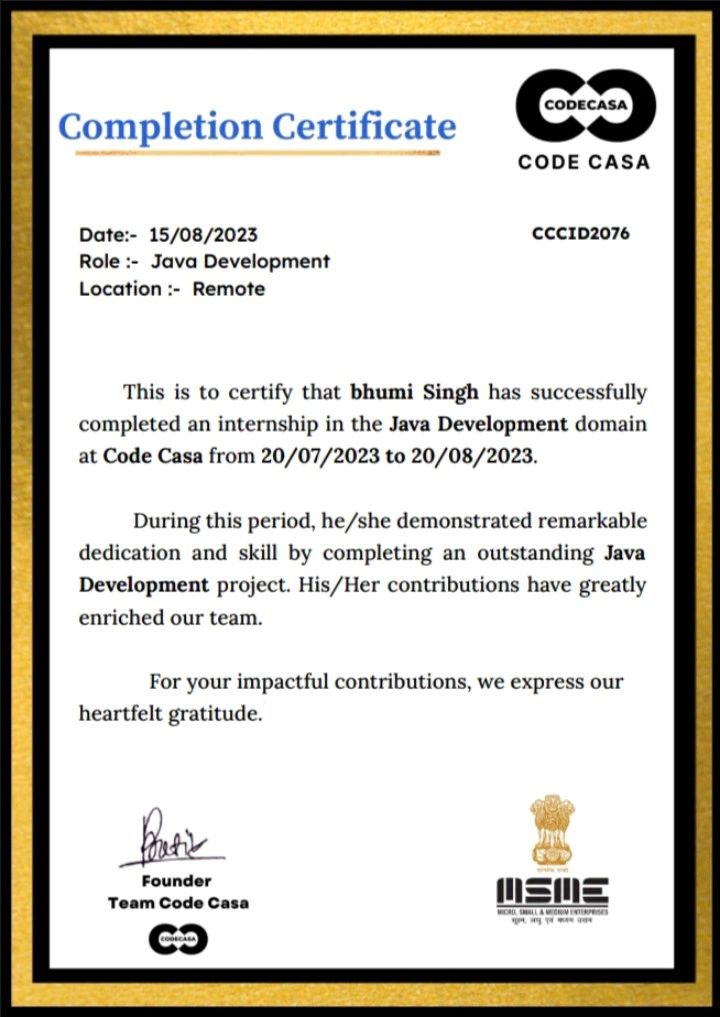 Bhumi Rajput on LinkedIn: #javadevelopment #java #codeclause # ... Bhumi Rajput on LinkedIn: #javadevelopment #java #codeclause # ...