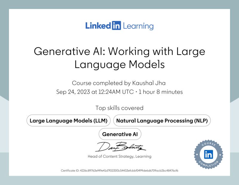 Course on generative AI by Jonathan Fernandes | Kaushal Jha posted on ... Course on generative AI by Jonathan Fernandes | Kaushal Jha posted on ...