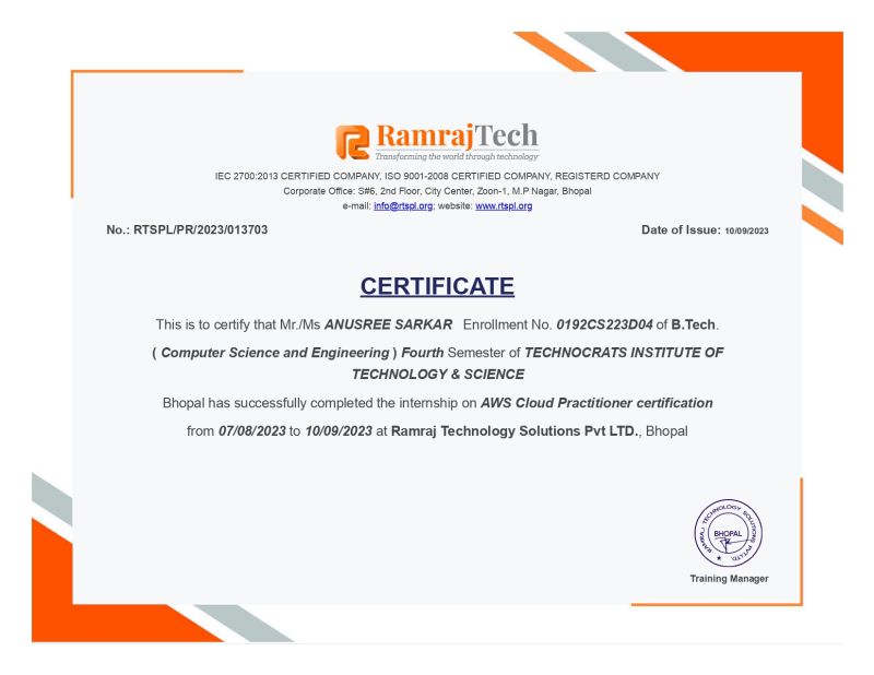 Anusree Sarkar on LinkedIn: #achievement #aws Anusree Sarkar on LinkedIn: #achievement #aws