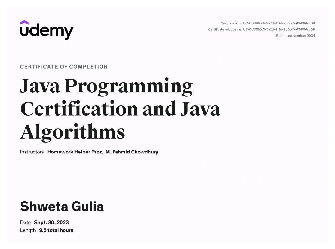 Shweta Gulia on LinkedIn: #java #udemy Shweta Gulia on LinkedIn: #java #udemy