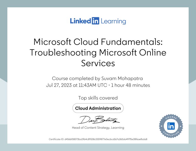 Suvam Mohapatra on LinkedIn: Certificate of Completion Suvam Mohapatra on LinkedIn: Certificate of Completion