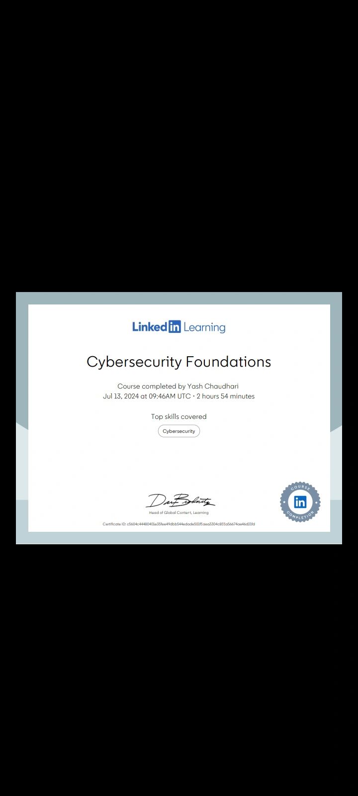 Yash Chaudhari on LinkedIn: #cybersecurity #linkedinlearning #course # ... Yash Chaudhari on LinkedIn: #cybersecurity #linkedinlearning #course # ...