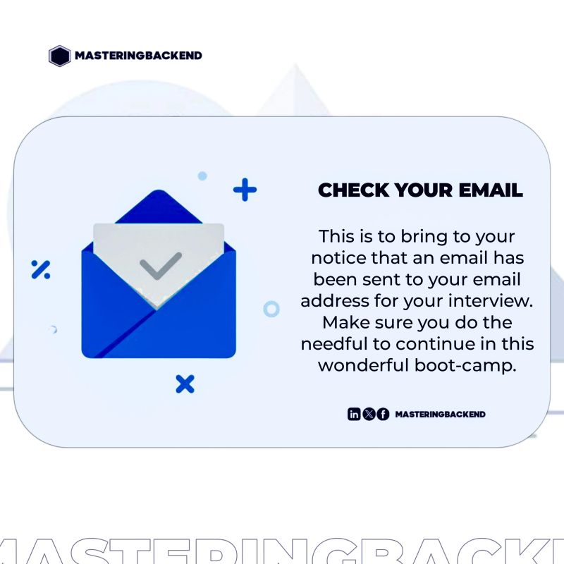 Mastering Backend on LinkedIn: Kindly check your email! Mastering ... Mastering Backend on LinkedIn: Kindly check your email! Mastering ...