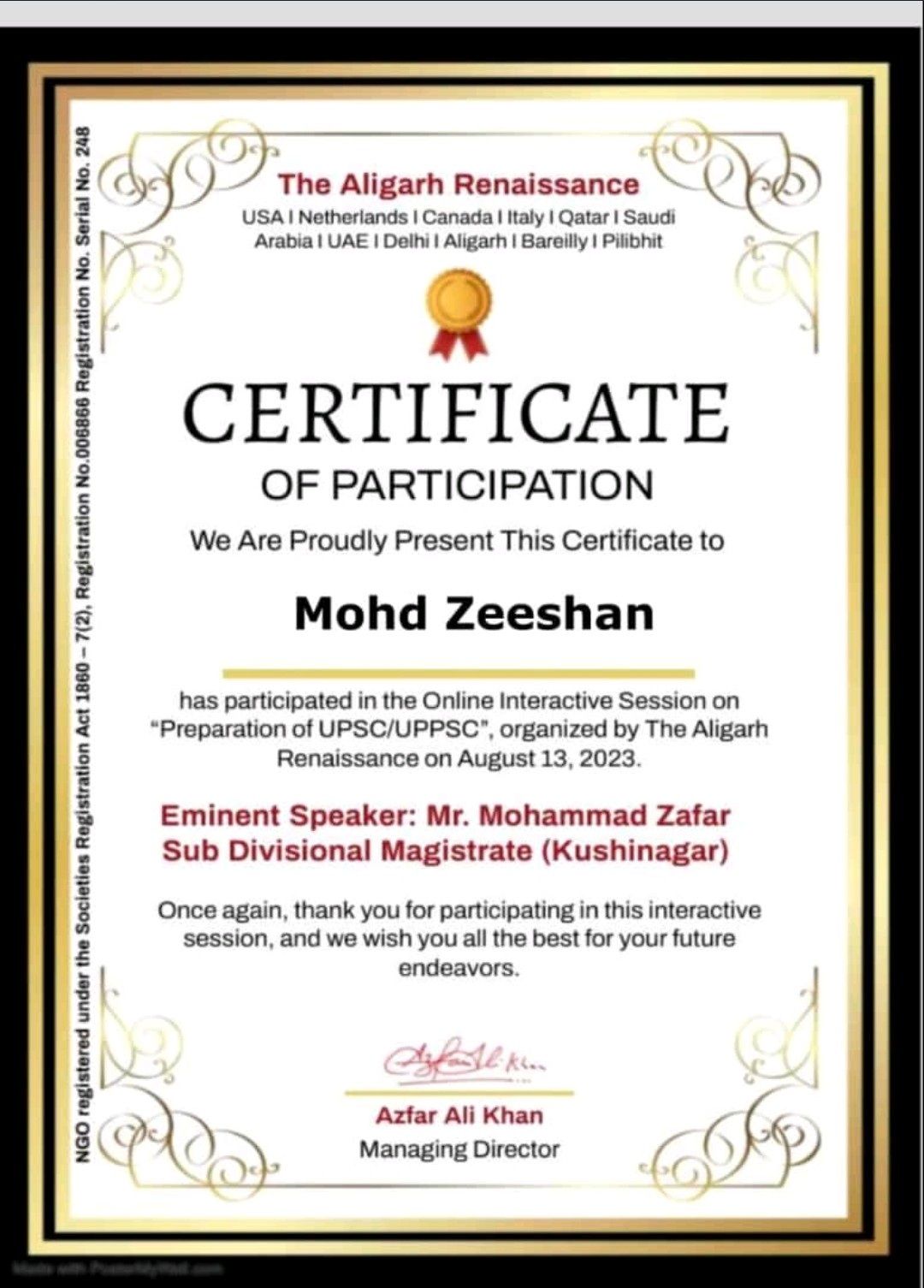 Mohd Zeeshan on LinkedIn: New participation certificate Mohd Zeeshan on LinkedIn: New participation certificate