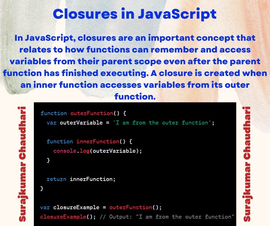 Surajkumar Chaudhari on LinkedIn: #closures #javascript #coding # ... Surajkumar Chaudhari on LinkedIn: #closures #javascript #coding # ...