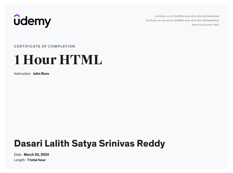 Dasari Lalith Satya Srinivas Reddy on LinkedIn: Successfully Completed ... Dasari Lalith Satya Srinivas Reddy on LinkedIn: Successfully Completed ...