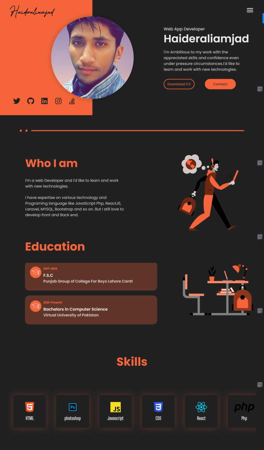 Haider Ali Amjad on LinkedIn: Portfolio Website in React.js Haider Ali Amjad on LinkedIn: Portfolio Website in React.js