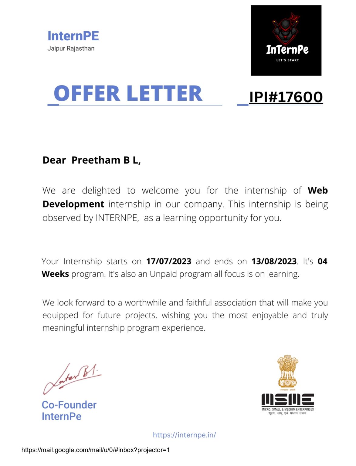 preetham lokesh on LinkedIn: #internpe #internship #webdevelopment preetham lokesh on LinkedIn: #internpe #internship #webdevelopment