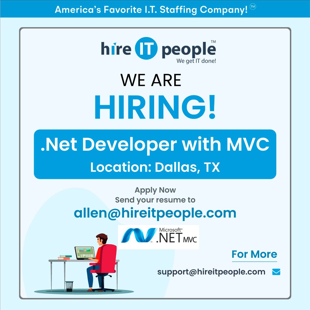 Hire IT People, Inc on LinkedIn: #dotnetjobs #developerjobs #mvcjobs # ... Hire IT People, Inc on LinkedIn: #dotnetjobs #developerjobs #mvcjobs # ...