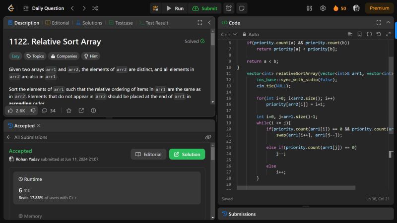 Rohan Yadav on LinkedIn: #100daysofleetcode #leetcode #dsa #cpp # ... Rohan Yadav on LinkedIn: #100daysofleetcode #leetcode #dsa #cpp # ...
