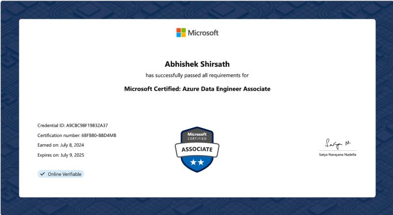 Abhishek Shirsath on LinkedIn: I’m happy to share that I’ve obtained a ... Abhishek Shirsath on LinkedIn: I’m happy to share that I’ve obtained a ...