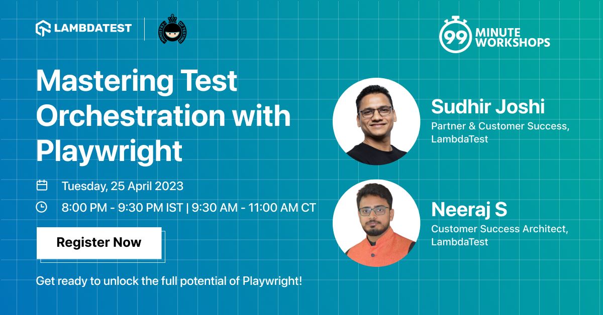 LambdaTest on LinkedIn: #playwright #softwaretesting #workshop # ... LambdaTest on LinkedIn: #playwright #softwaretesting #workshop # ...
