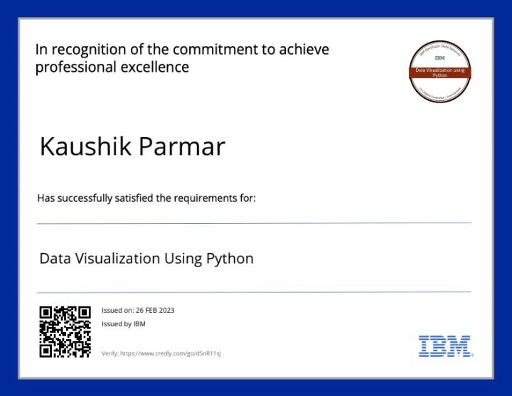 Kaushik Parmar on LinkedIn: #dataanalysis #python #ibm #datavisualization Kaushik Parmar on LinkedIn: #dataanalysis #python #ibm #datavisualization