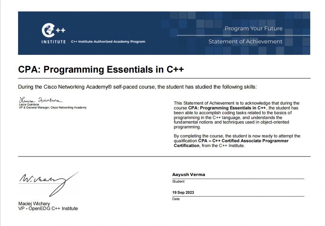Aayush Verma on LinkedIn: #cplusplus #codingjourney #openedg # ... Aayush Verma on LinkedIn: #cplusplus #codingjourney #openedg # ...