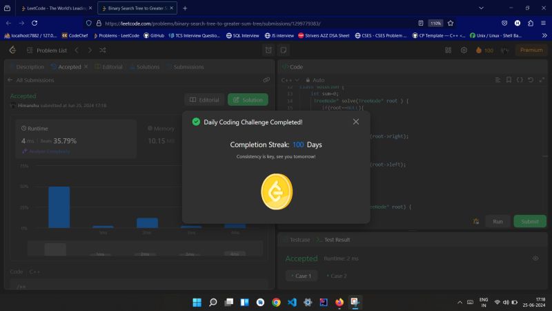 Himanshu Sali on LinkedIn: #100daysofcode #leetcode #codingchallenge Himanshu Sali on LinkedIn: #100daysofcode #leetcode #codingchallenge