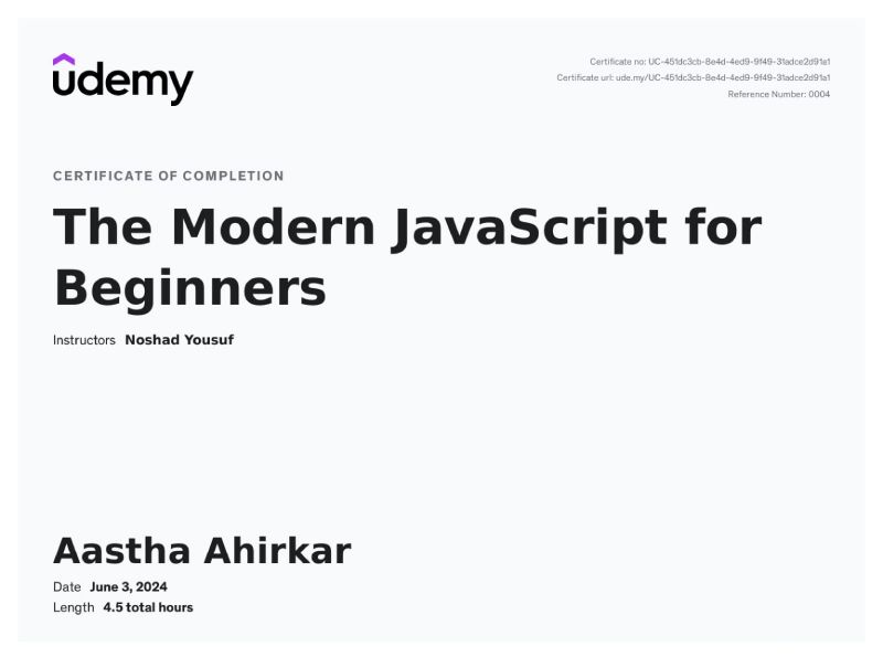 Aastha Ahirkar on LinkedIn: #javascript #webdevelopment #coding #udemy ... Aastha Ahirkar on LinkedIn: #javascript #webdevelopment #coding #udemy ...