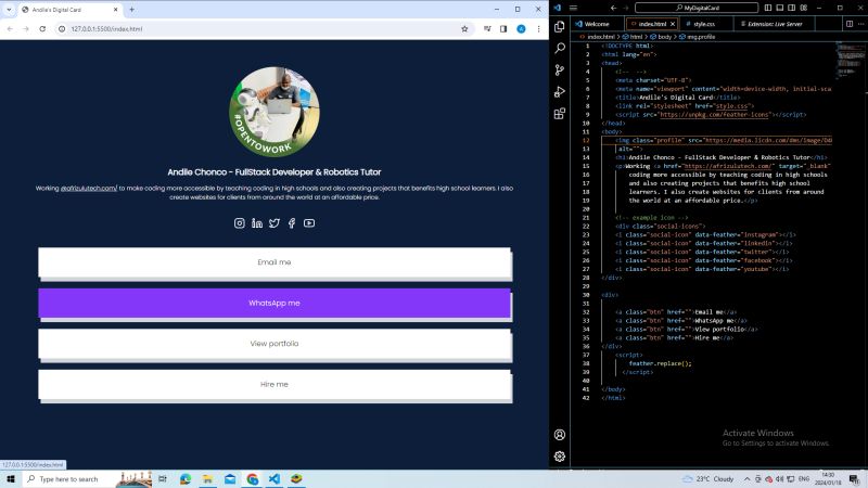 Andile Chonco on LinkedIn: Playing around with Html and CSS! 😍 Andile Chonco on LinkedIn: Playing around with Html and CSS! 😍