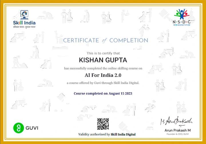 Kishan Gupta on LinkedIn: I have successfully completed AI for India 2. ... Kishan Gupta on LinkedIn: I have successfully completed AI for India 2. ...