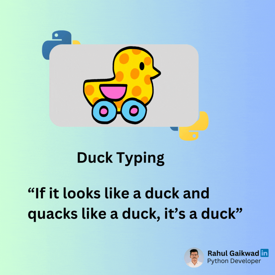 What is duck typing in python? | Rahul Gaikwad posted on the topic ... What is duck typing in python? | Rahul Gaikwad posted on the topic ...